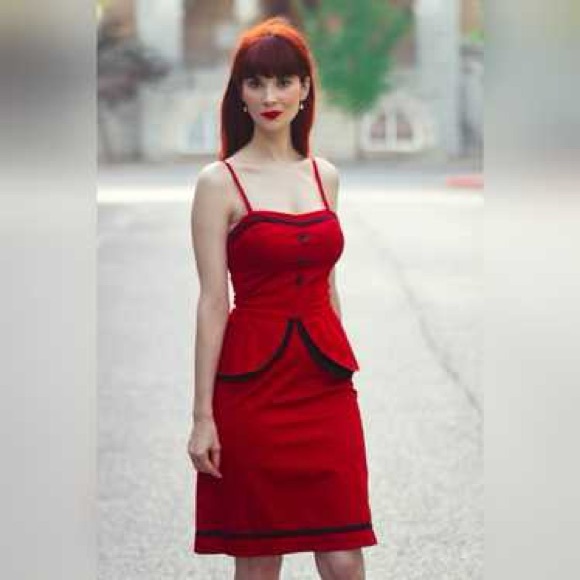RockSteady | Dresses | New Rocksteady Scarlet Garment With Black ...
